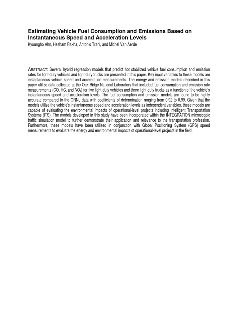 6 Estimating Vehicle Fuel Consumption and Emission Based On ...