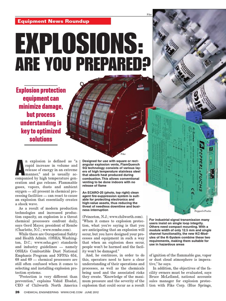 Explosions-Are You Prepared | PDF | Explosion | Safety