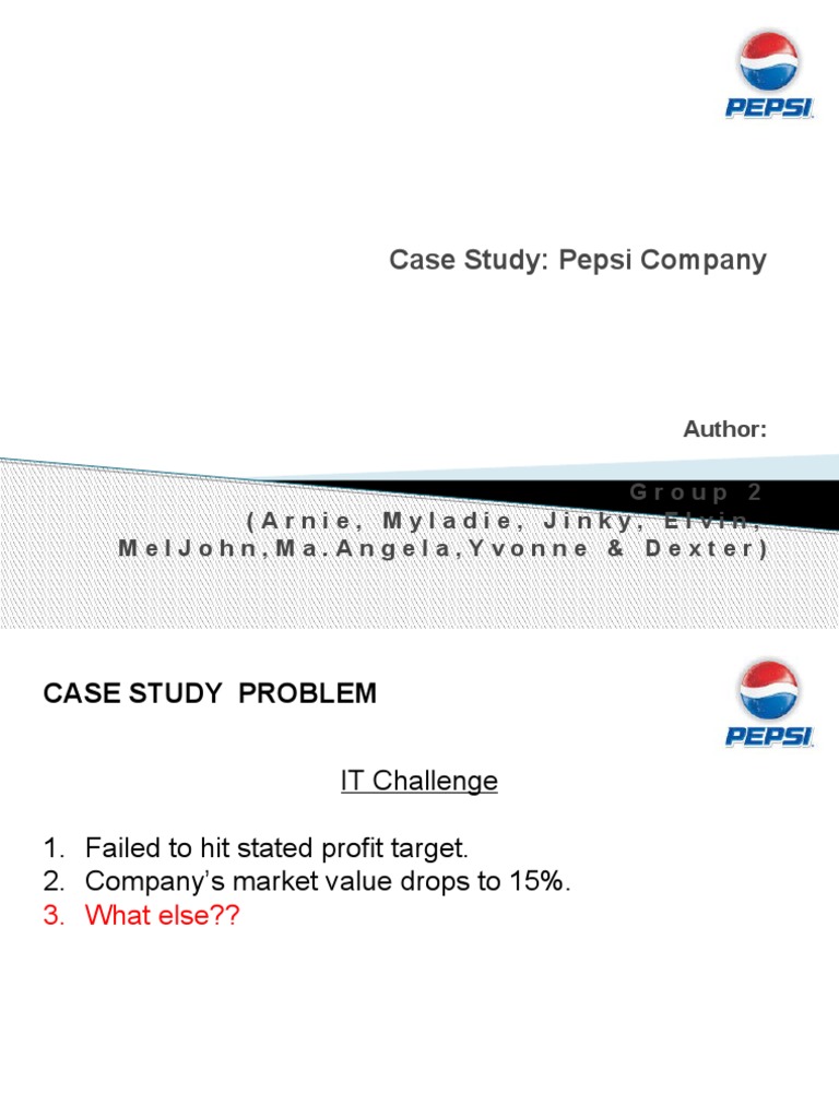 A Case Study of Pepsi | PDF | Mergers And Acquisitions | Corporate ...