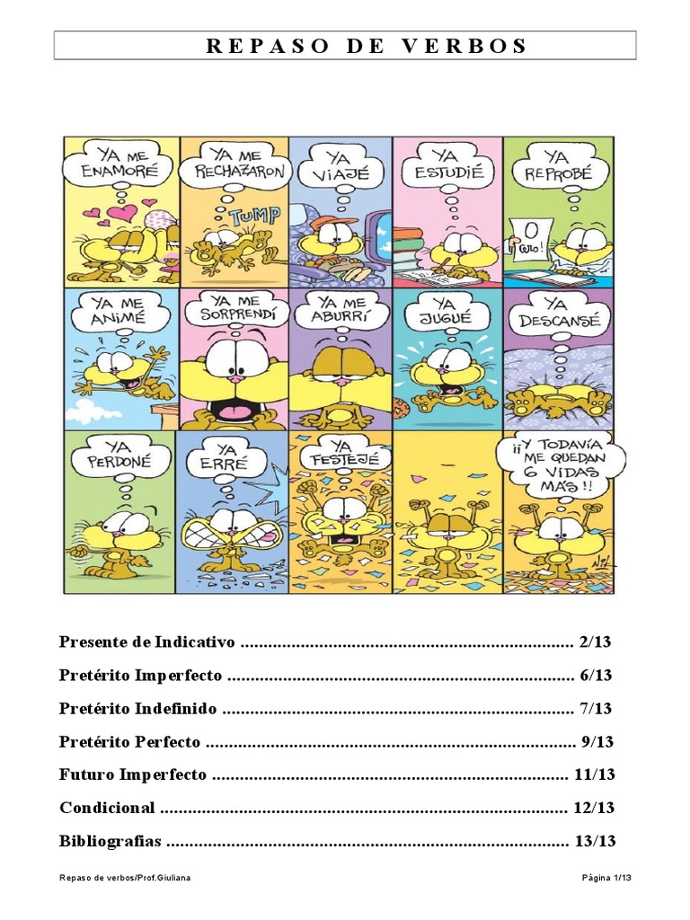 Repaso de Verbos | PDF | Plural | Verbo