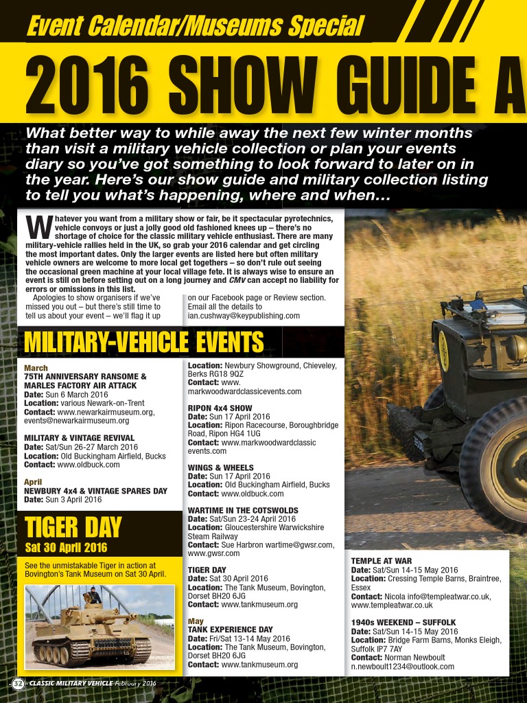 2016 UK Military Vehicle Show Guide | PDF | Regiment | Tanks