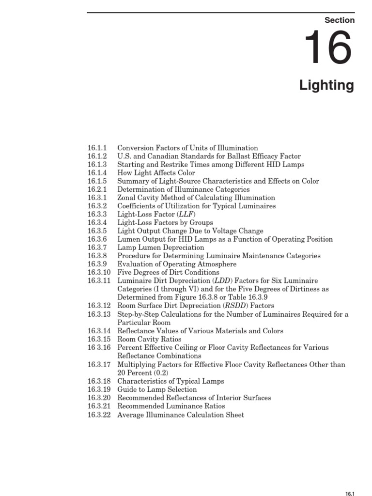 Lighting Calculation and Safety Factors | PDF | Lighting | Color