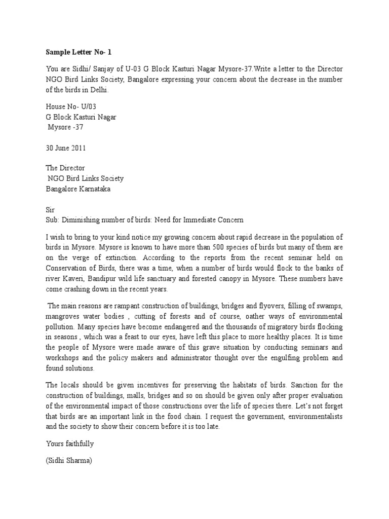 Sample Letter No-1 | PDF | Nature