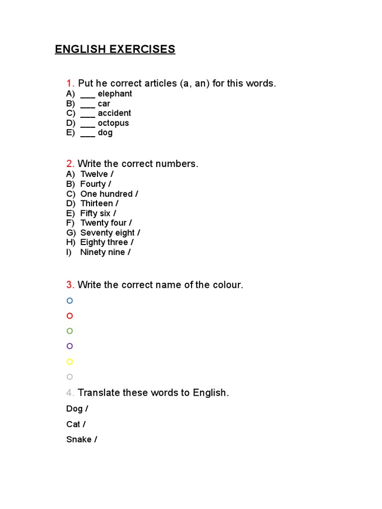 English Language Exercises Guide | PDF | Language Arts & Discipline