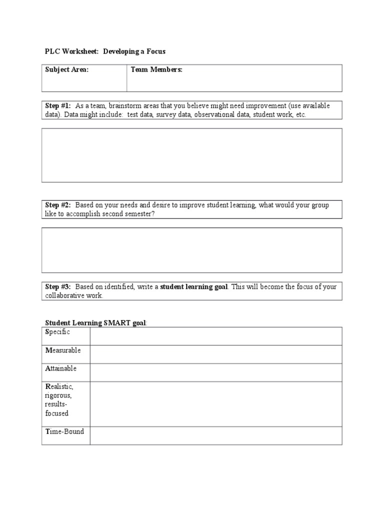 PLC Worksheet | PDF