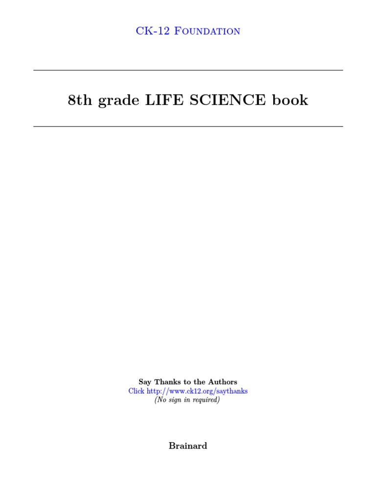 8th Grade LIFE SCIENCE Book | Experiment | Evolution