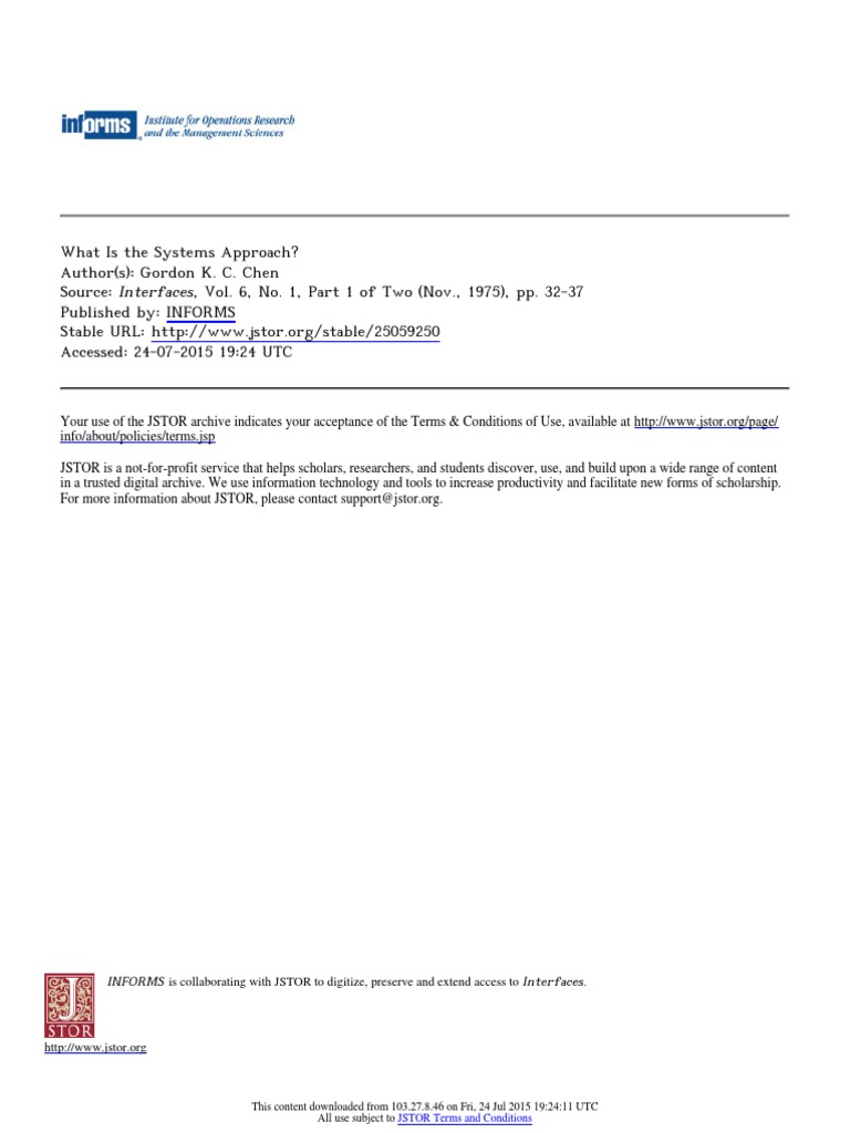 What Is The Systems Approach | PDF | System | Concept
