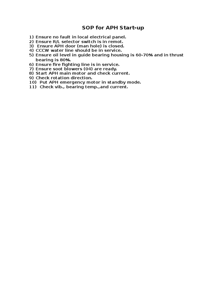 SOP For APH Start | PDF