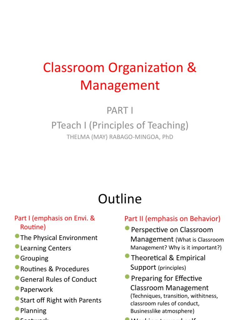 Classroom Organization & Management Guide | PDF | Classroom | Teachers