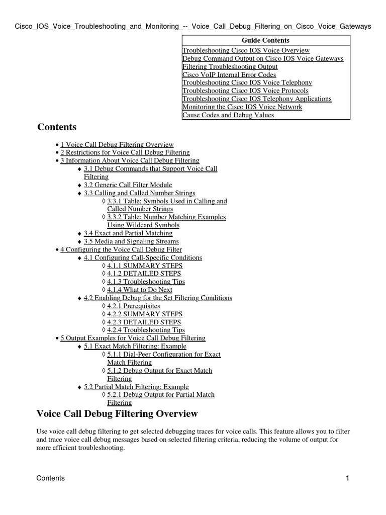 Cisco IOS Voice Troubleshooting and Monitoring - Voice Call Debug Filtering On Cisco Voice ...