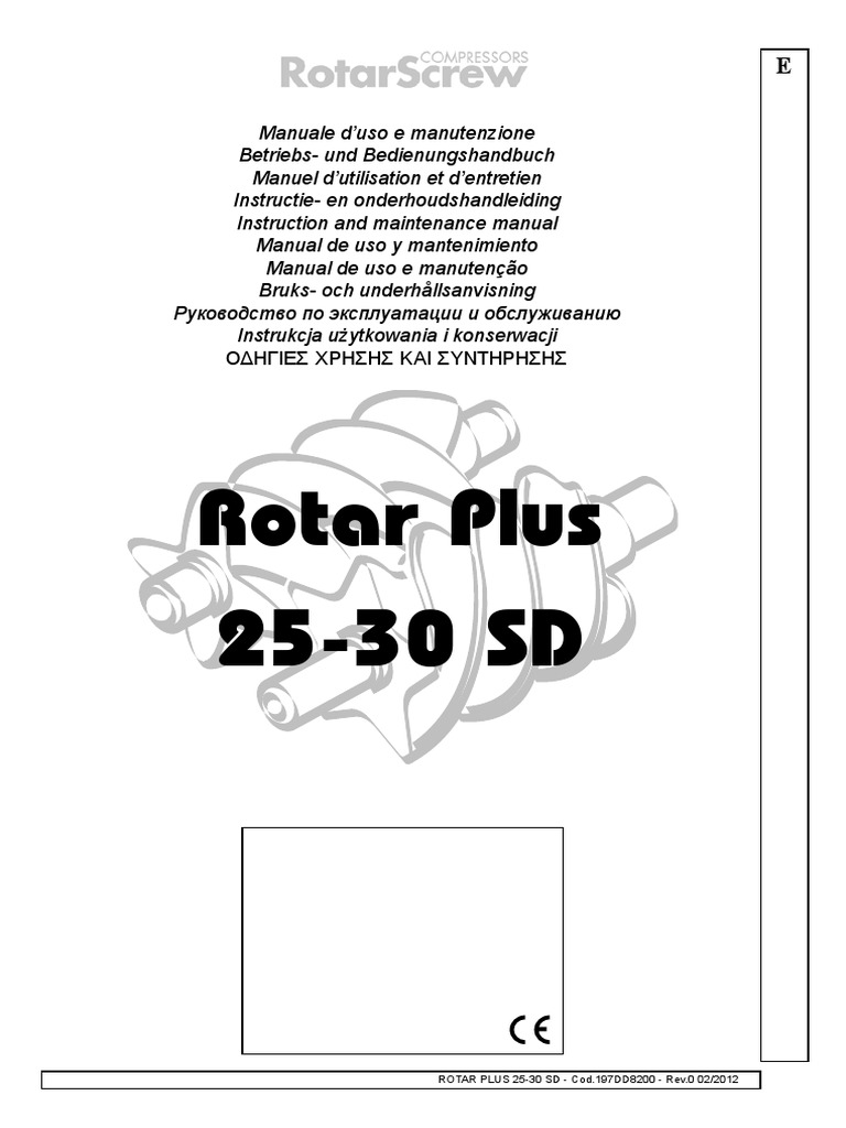 Fini Manual Instr PLUSSD 25 30 | PDF | Compresor de gas | Tornillo