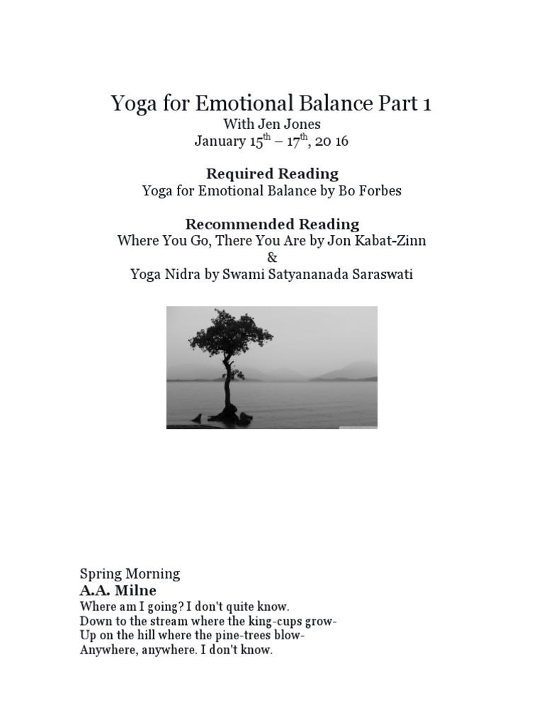 Yoga For Emotional Balance Part 1 | PDF | Senses | Breathing