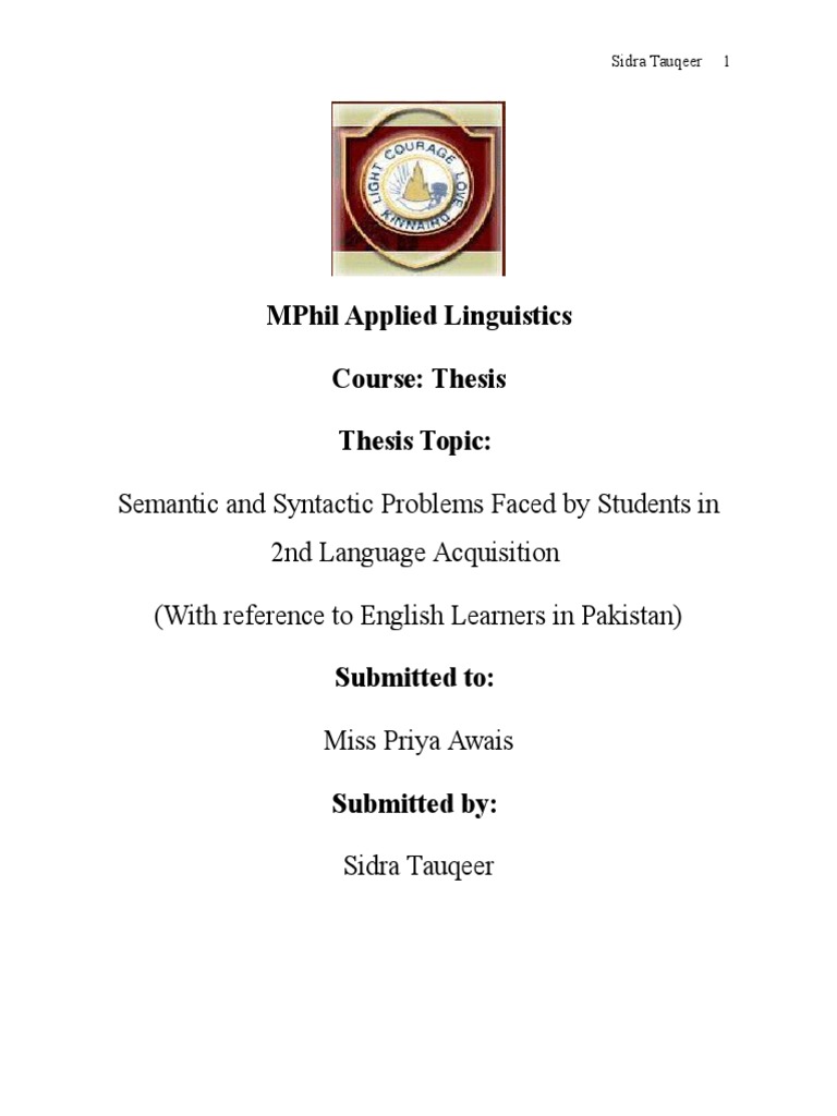 Semantic and Syntactic Problems Faced by Students in 2nd Language ...