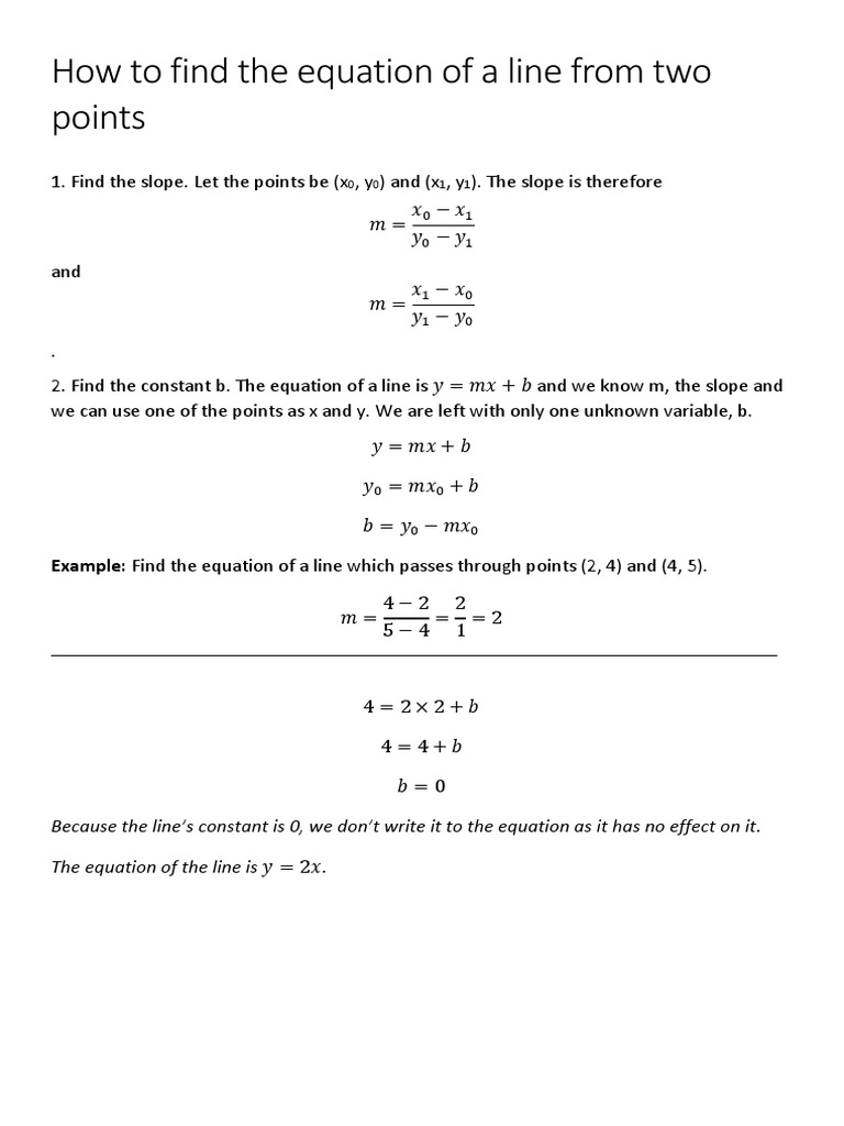 Equation of A Line | PDF