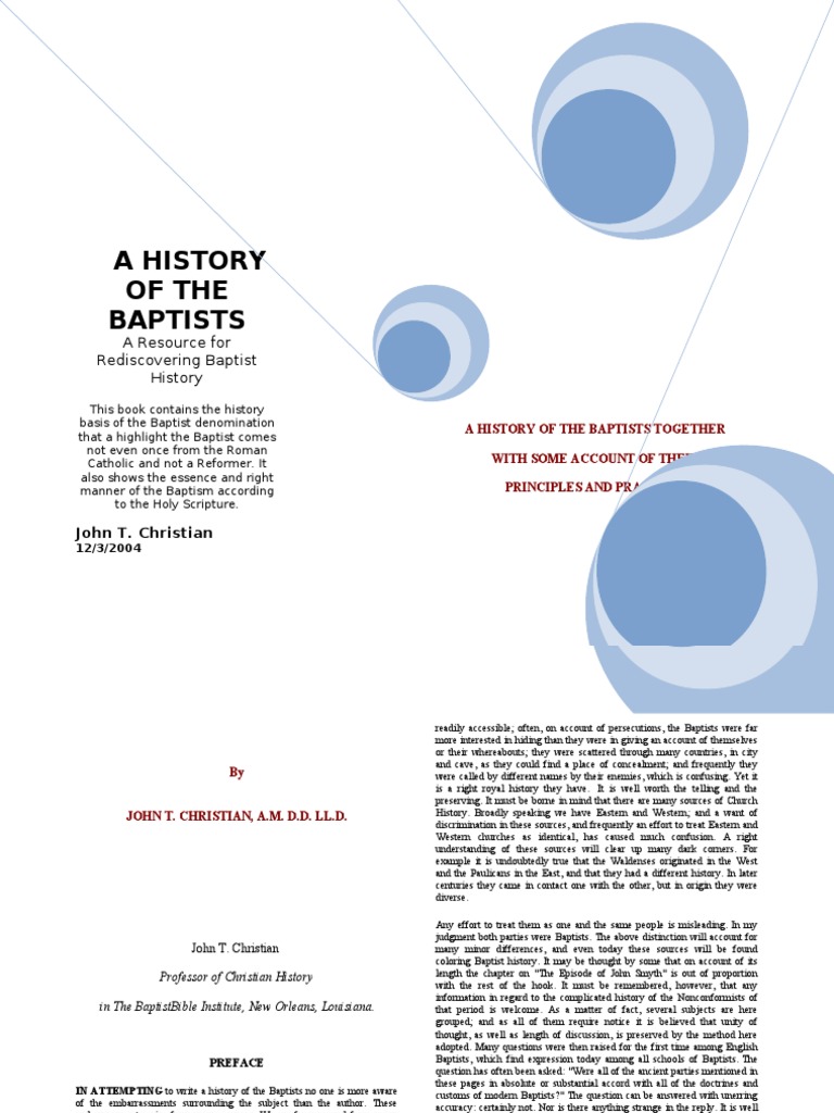 The History of the Baptists | Baptists | Baptism