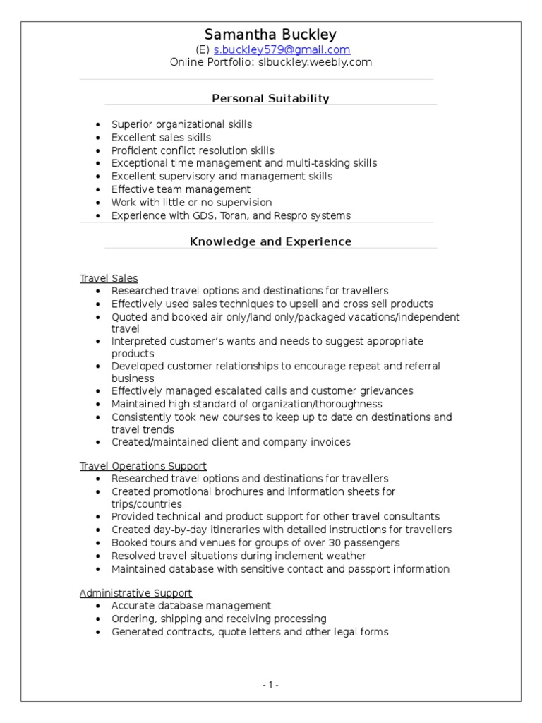 S Buckley - I Resume | PDF | Career & Growth