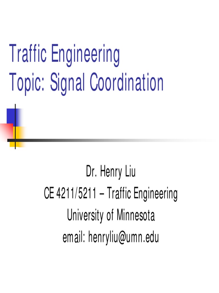 8 Signal Coordination Pdf Intersection Road Mathematical Optimization
