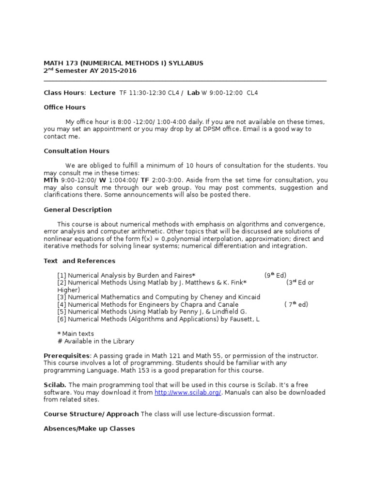 Numerical Methods | Download Free PDF | Numerical Analysis | Computer Programming