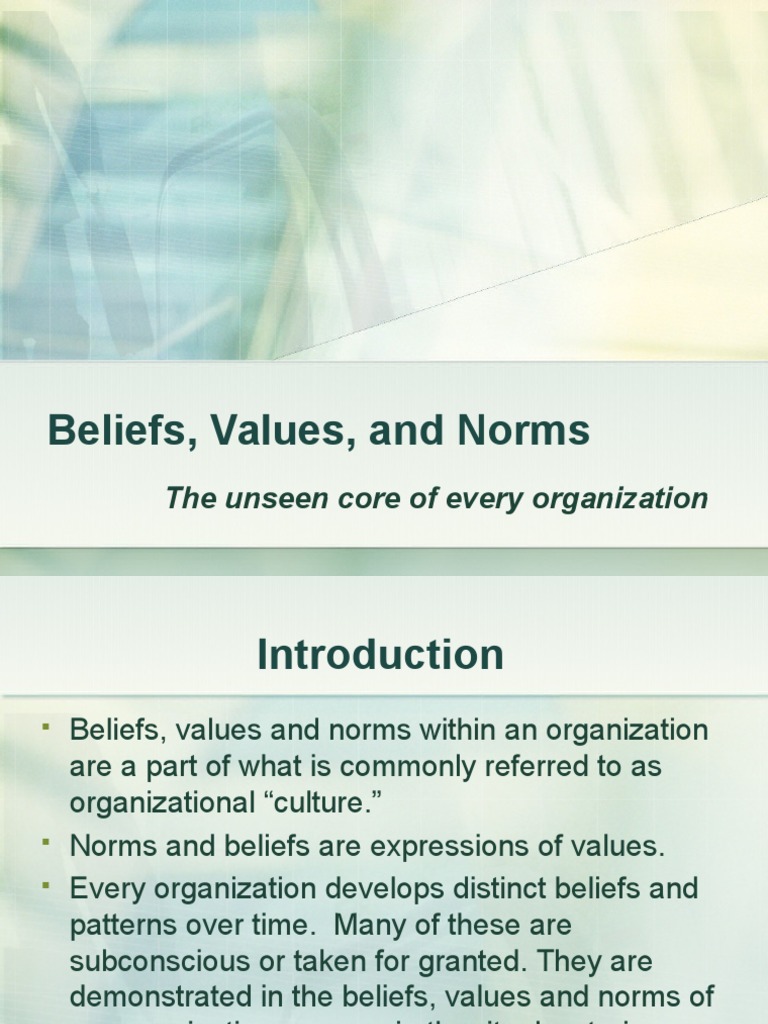 Beliefs, Values and Norms | Norm (Social) | Value (Ethics)