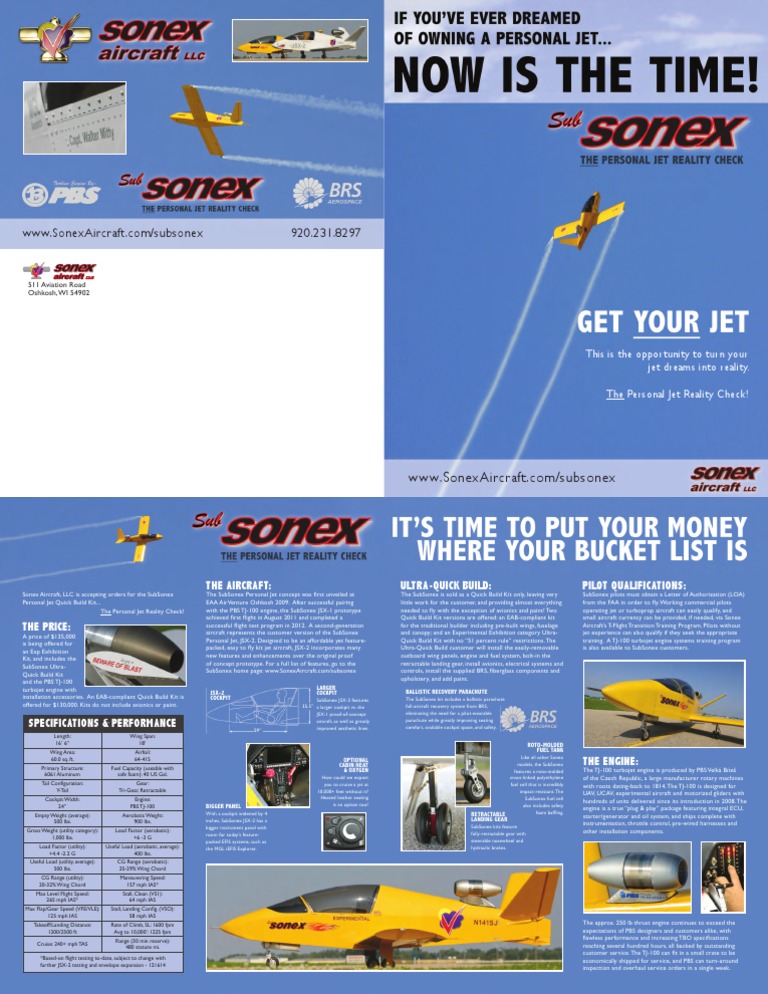 SubSonex Personal Jet Quick Build Kit | PDF | Cockpit | Aircraft