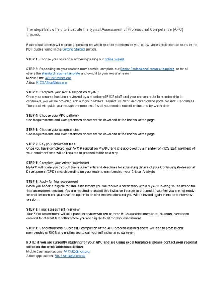 RICS APC Process Overview Guide | PDF | Business