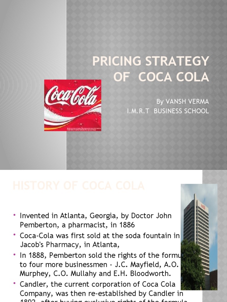 Pricing Strategy of Coca Cola by Vansh Verma | PDF