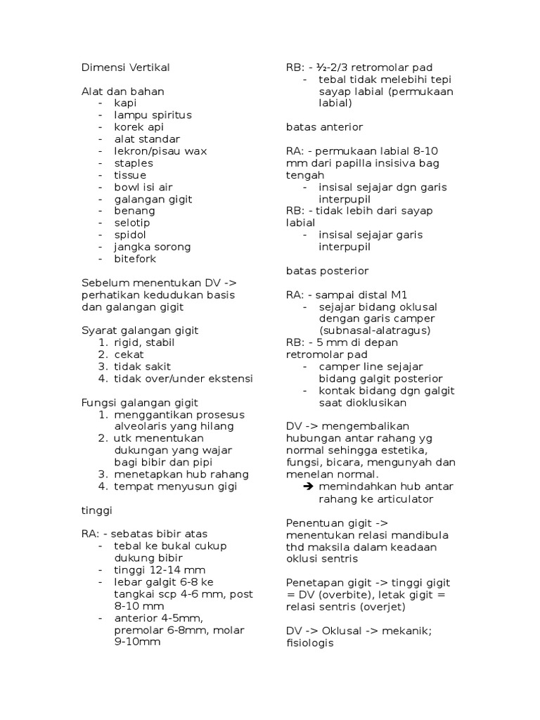 Dimensi Vertikal | PDF