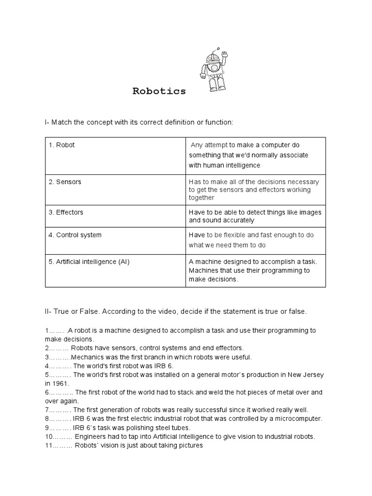 Robotics Activities | PDF