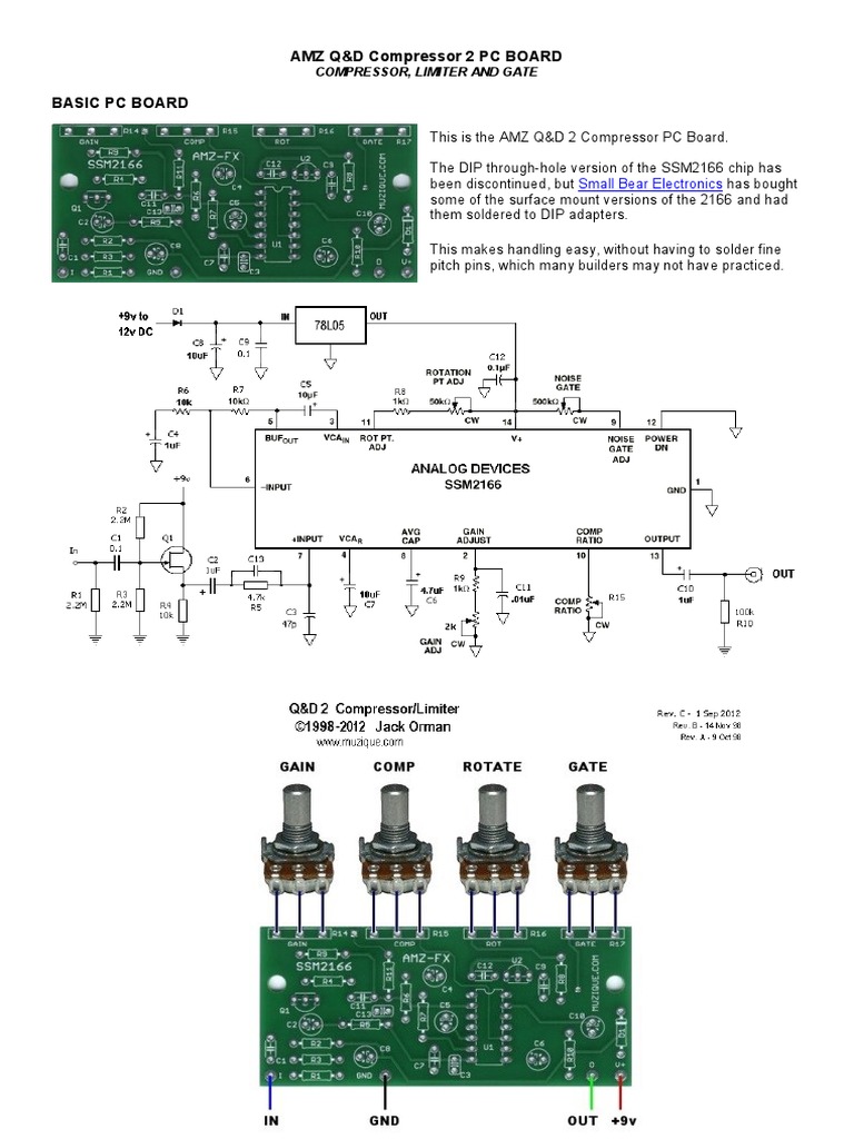 SSM2166 - Compressor, Limiter and Gate | PDF | Switch | Direct Current