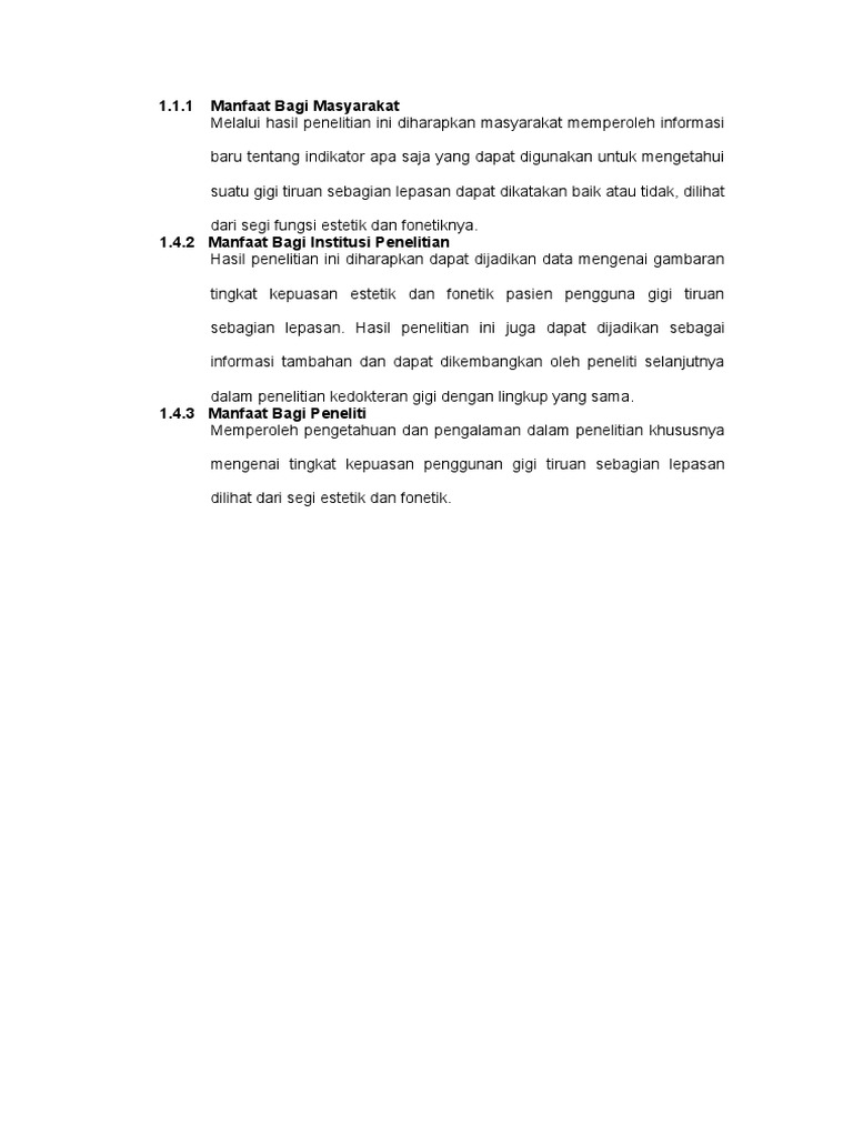 Contoh Manfaat Proposal | PDF