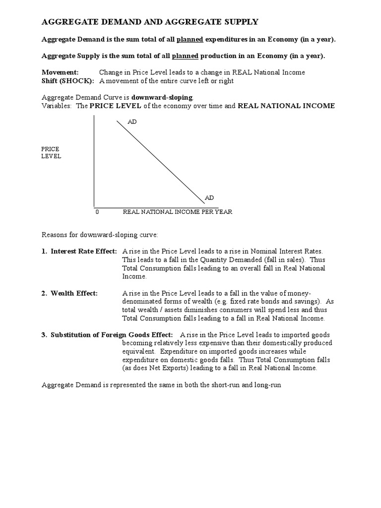 Ad-As - Notes | PDF | Aggregate Demand | Supply (Economics)