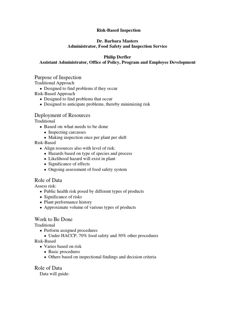 Risk-Based Inspection Overview | PDF | Regulatory Compliance | Risk