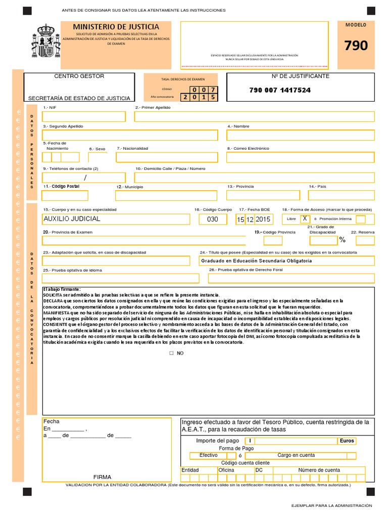 Formulario 790 007 SGMP02 Es Es | PDF | Euro | Invalidez