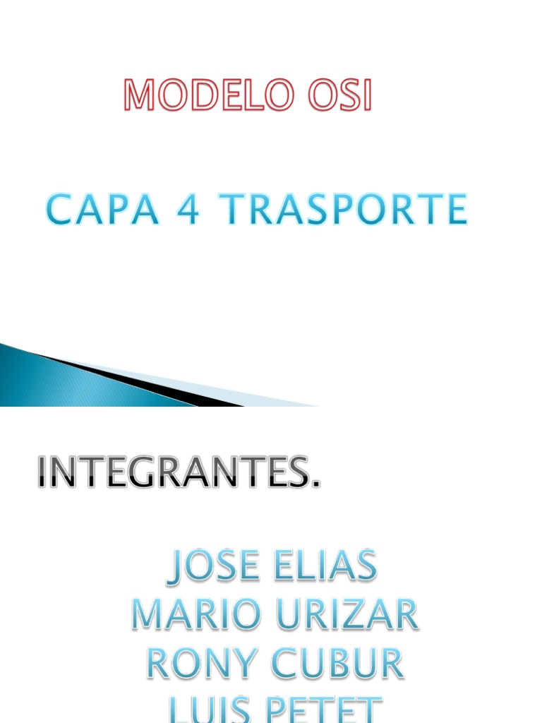 Capa 4 Modelo Osi | PDF | Protocolos de internet | Cortafuegos ...