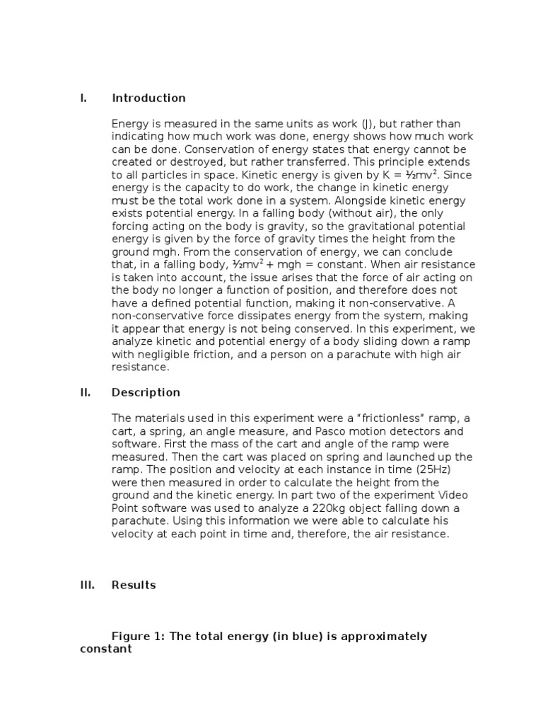 Conservation of Energy Lab | PDF | Potential Energy | Force