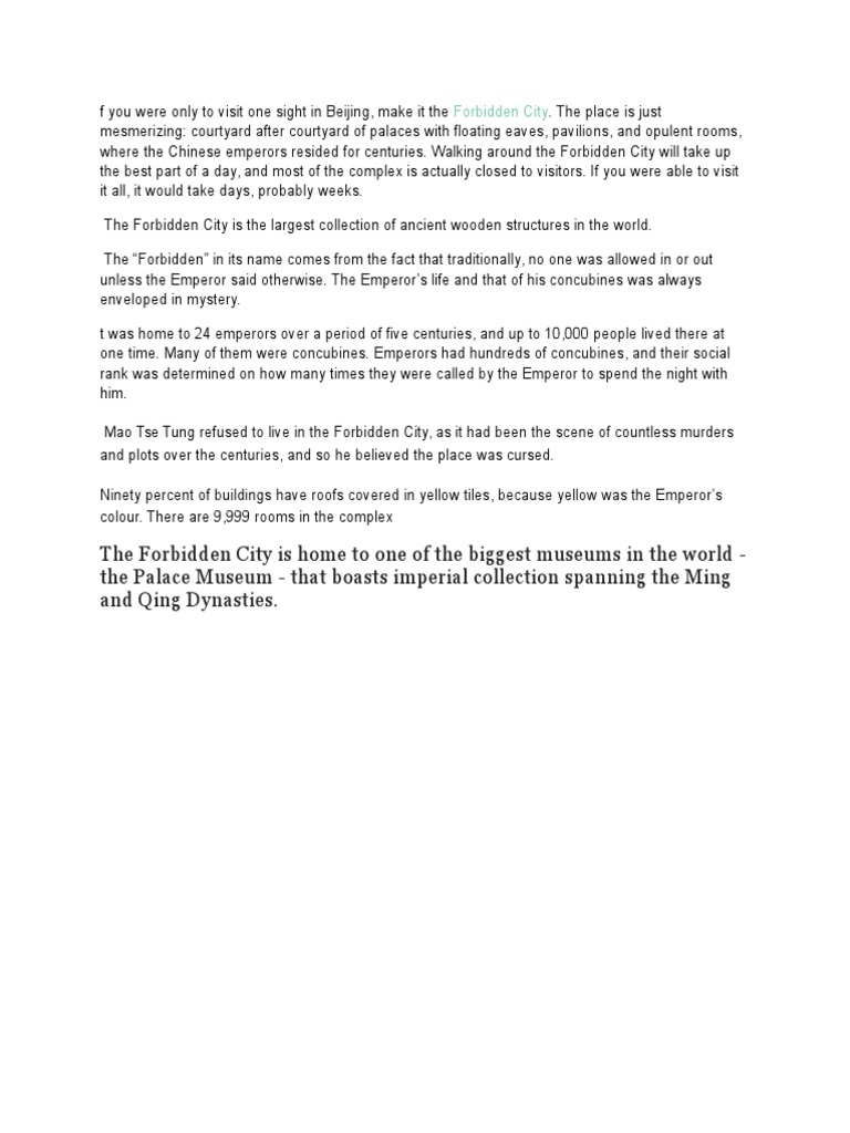 The Forbidden City | PDF