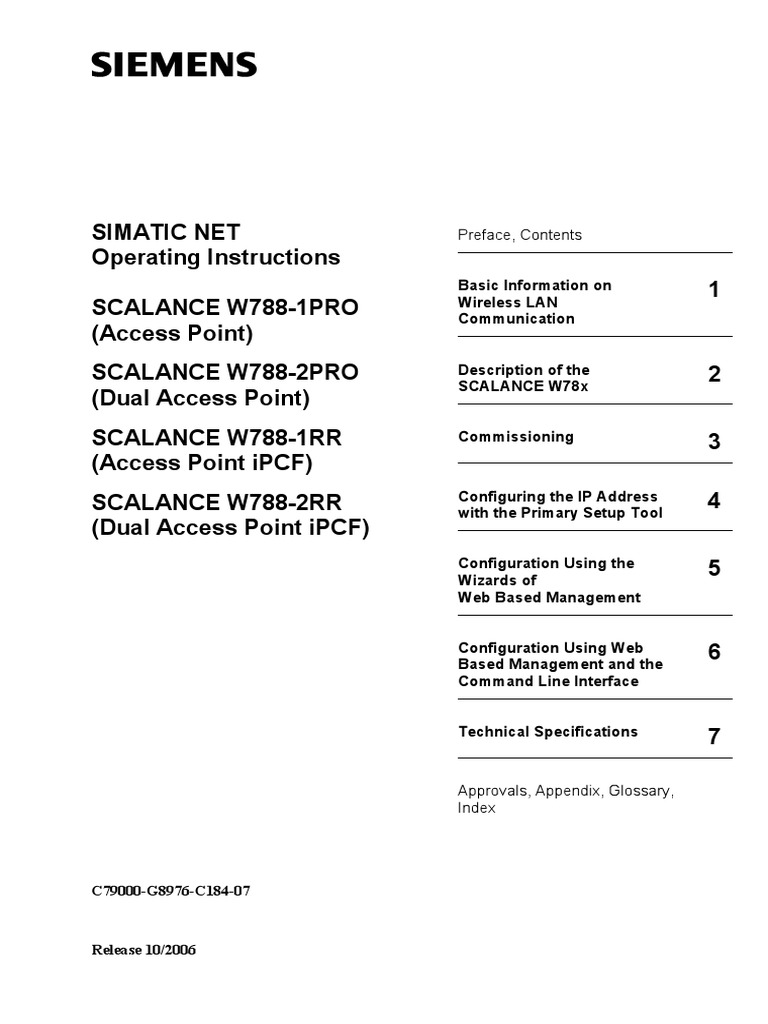 Scalance W788 | PDF | Wireless Lan | Ieee 802.11