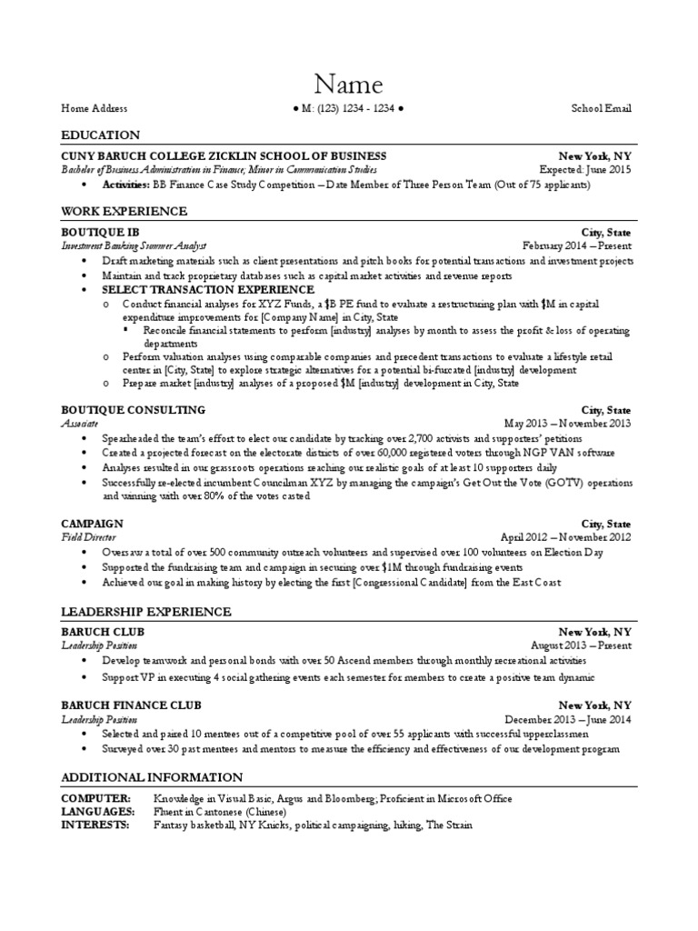 WSO Resume 66 | PDF | Get Out The Vote | Business