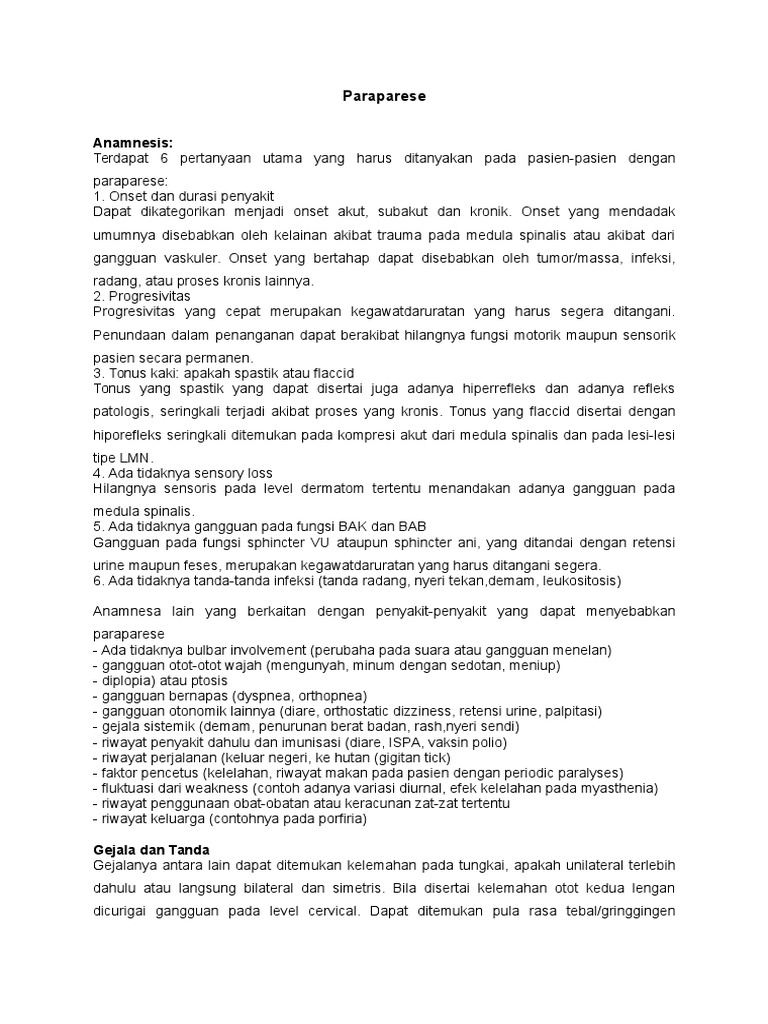 Paraparese Inferior | PDF