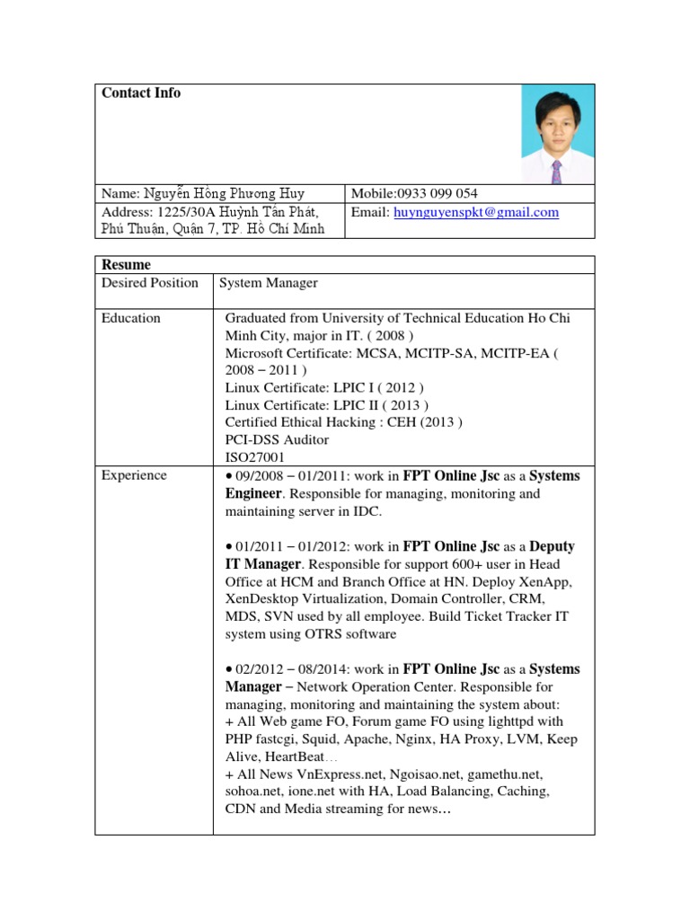 CV HuyNHP | PDF | Open Stack | V Mware