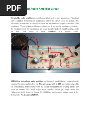 Simple audio amplifier circuit pdf to excel