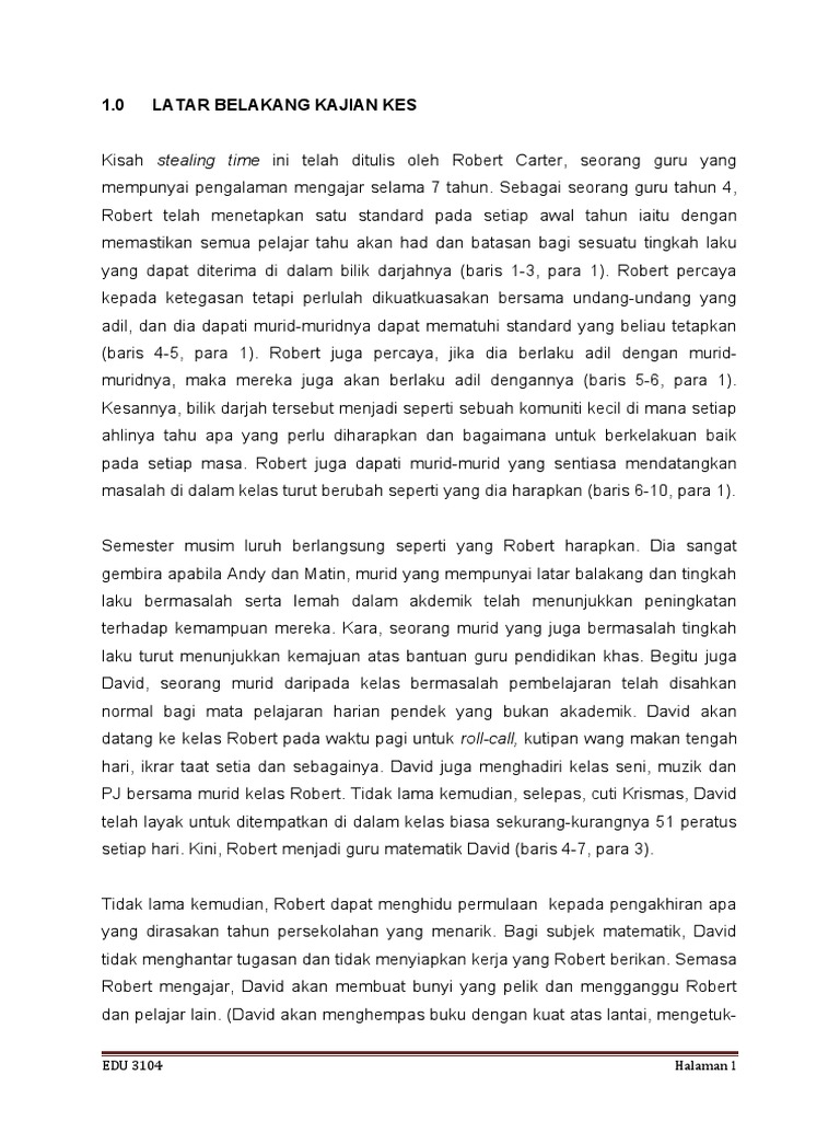 Kajian Kes Stealing Time | PDF