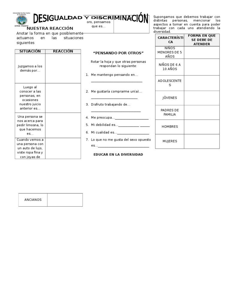 Hojas De Trabajo Sobre El Racismo Informe 0o5 | PDF