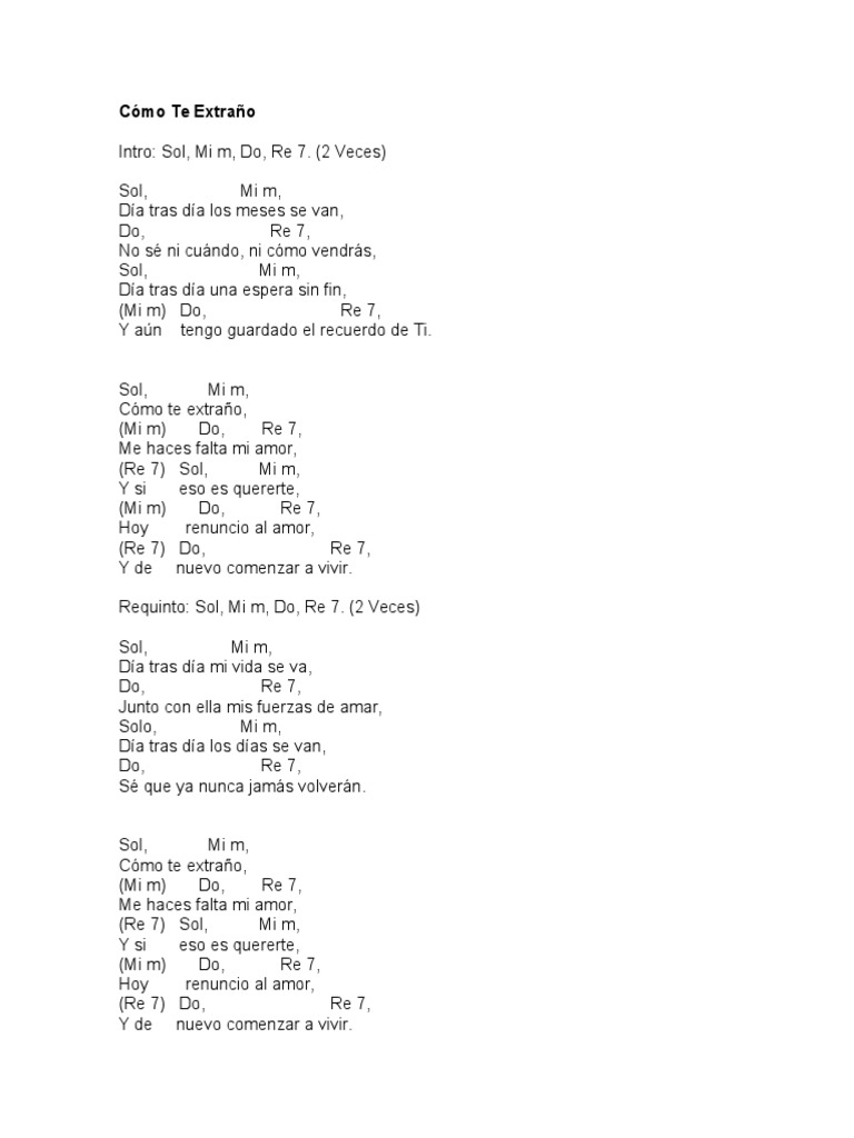 Cómo Te Extraño | PDF