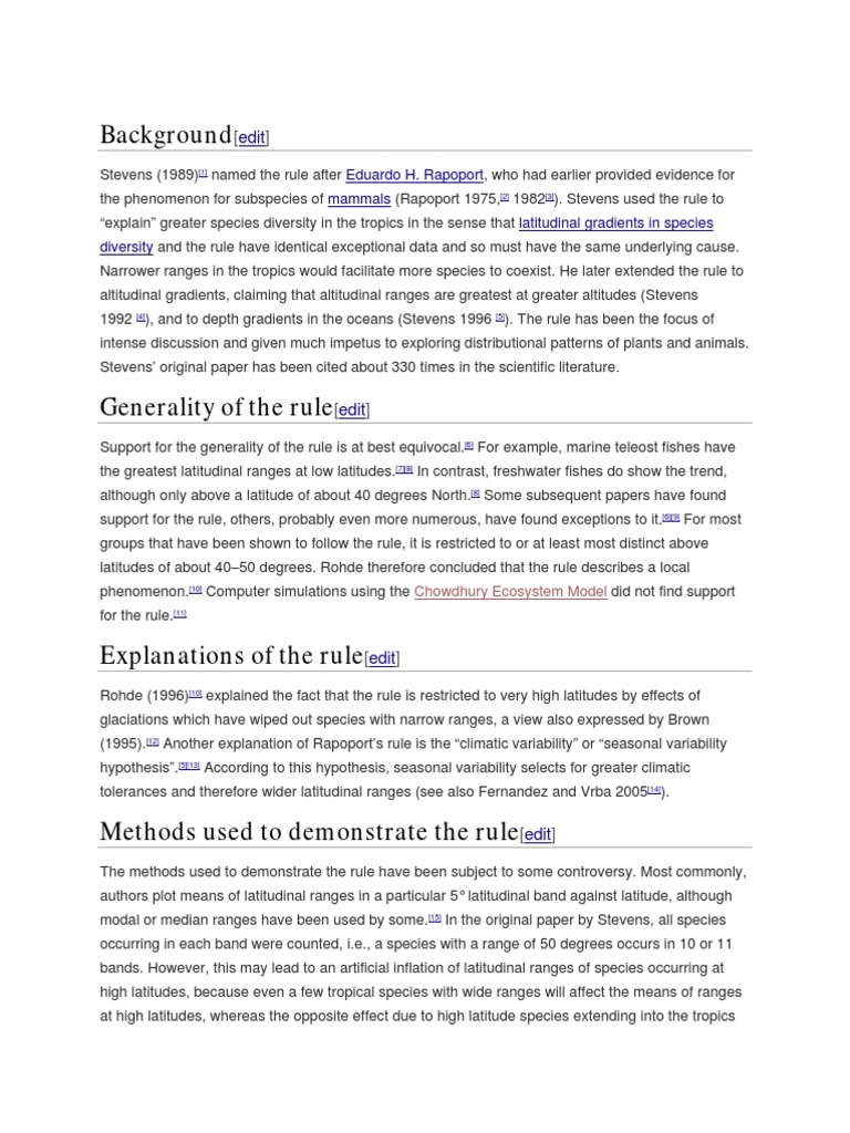 Rapport Rule | PDF | Habitat | Systems Ecology
