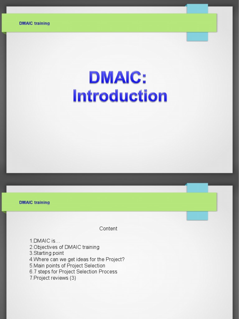 DMAC - Introduction | Six Sigma | Technology