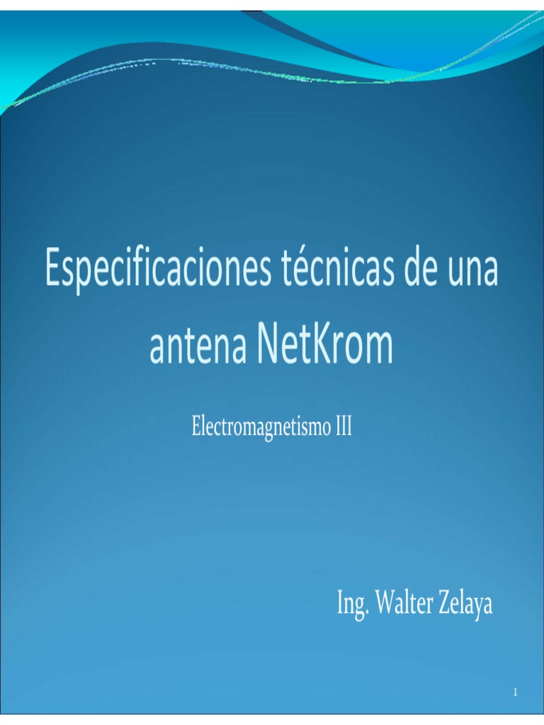 Especificaciones Antena NetKrom 5.8GHz | PDF | Antena (Radio ...
