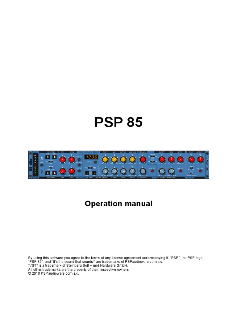 PSP 85 Operation Manual | PDF | Detector (Radio) | Sampling (Signal ...