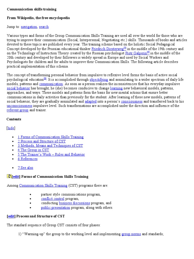 Communication Skills Training | PDF | Psychology | Nonverbal Communication