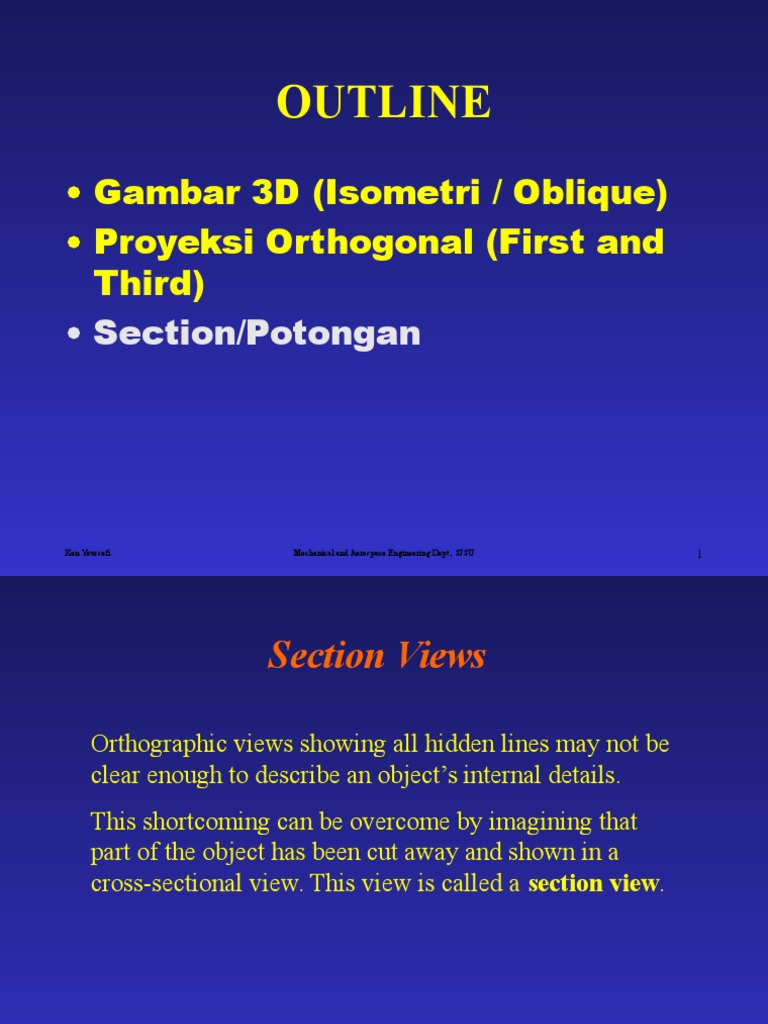 Technical Drawing - Section and Auxiliary Views | PDF | Technical ...